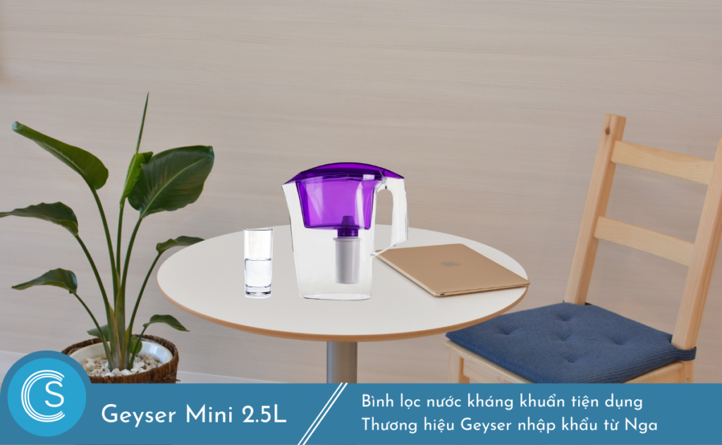 Bình lọc nước kháng khuẩn Geyser Mini 2.5L - Scimitar